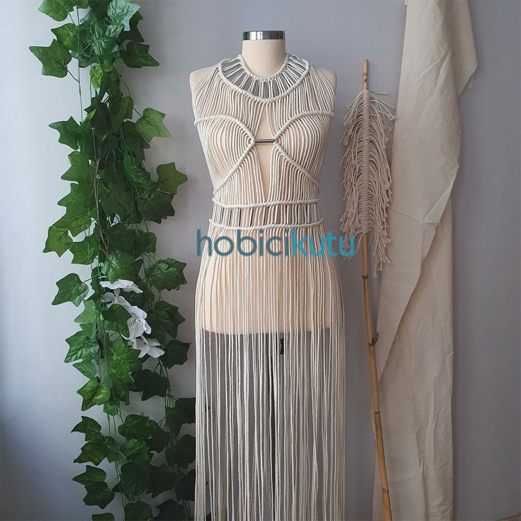 Pajp Makrome Elbise - Gabon Modeli - Hobici Kutu